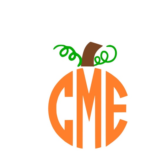 Pumpkin stem monogram SVG instant download design for cricut