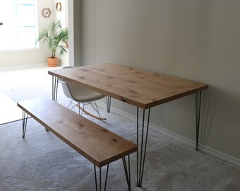Items similar to Custom listing Handmade Chevron Table and Bench ...