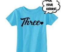 Unique 3rd birthday shirt related items | Etsy