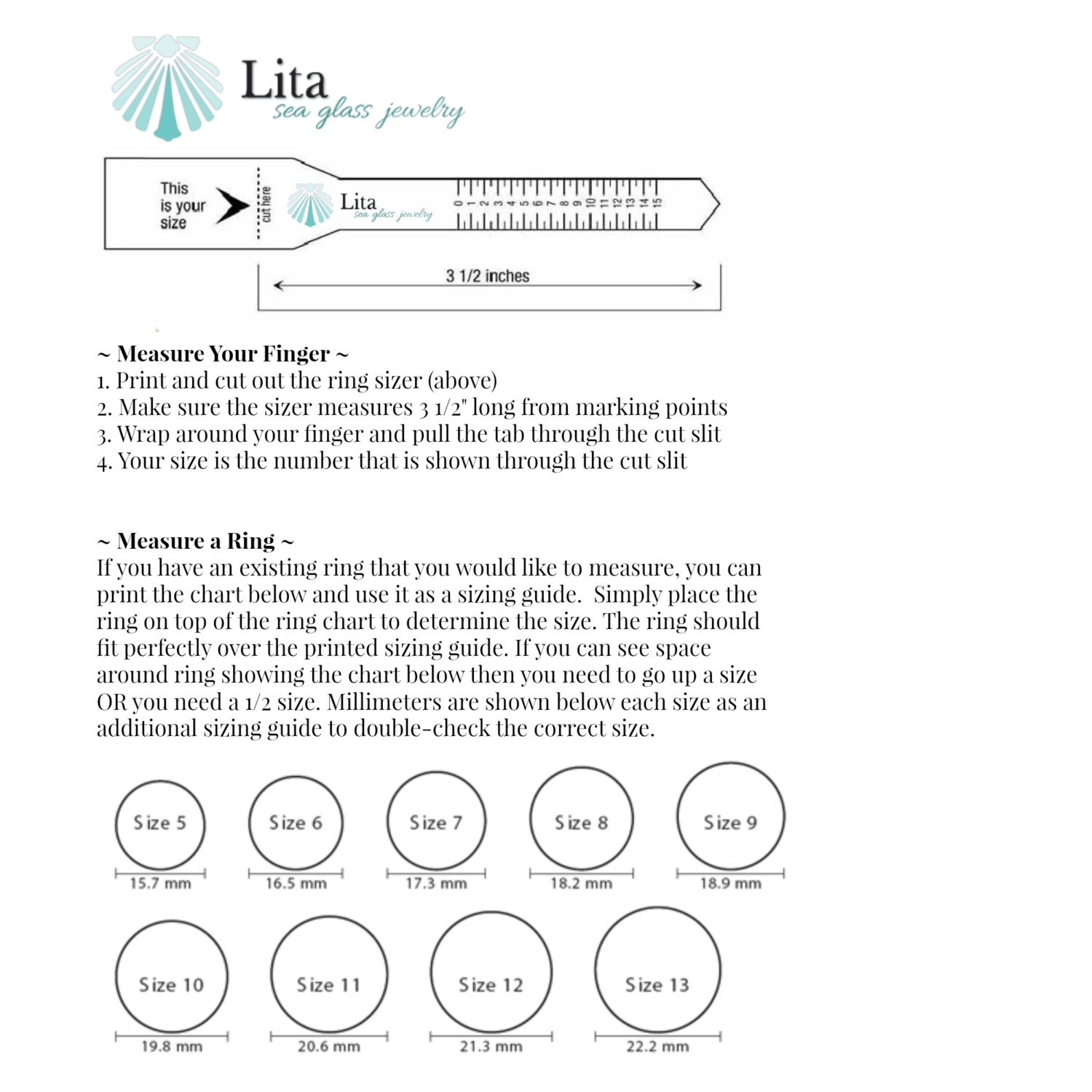 Ring Size Tool Printable