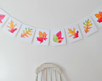 Fall leaf banner | Etsy
