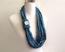 Unique knit chain scarf related items | Etsy