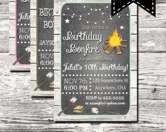 Bonfire invitation | Etsy