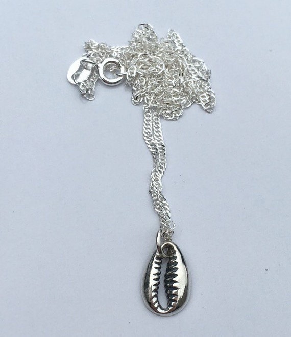 Seashell jewelry cowrie shell jewelry sterling silver shell