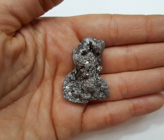 Silver Geode Titanium Pendant OOAK by MakeBeautifulJewelry