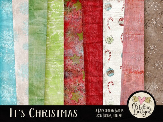 Christmas Digital Paper Pack Christmas Digital Scrapbooking