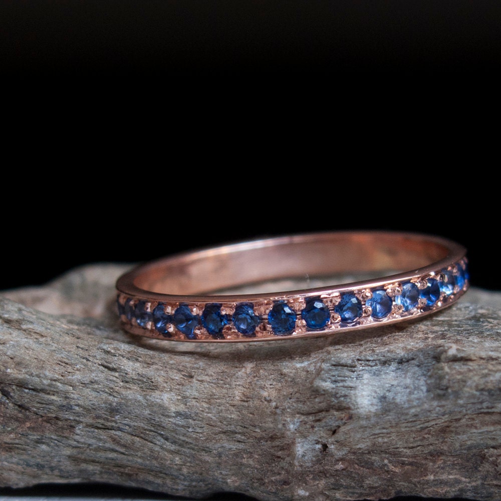 Sapphire Rose Gold Eternity Ring