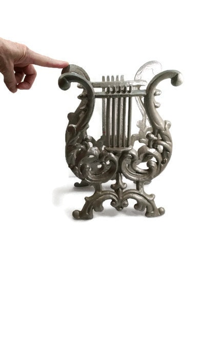 Shabby Chic Music Rack Lyre or Harp Magazine Rack Romantic Home French ...