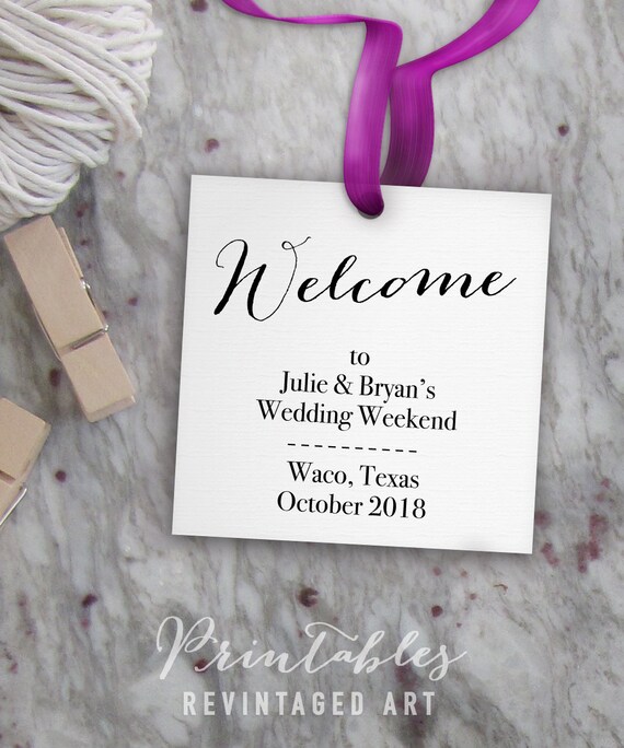 Welcome Tags Printable Template // Editable Wedding Welcome