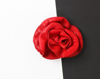 Leather brooch | Etsy