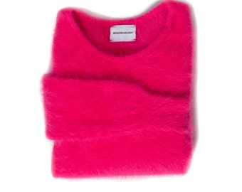 Pink angora sweater | Etsy