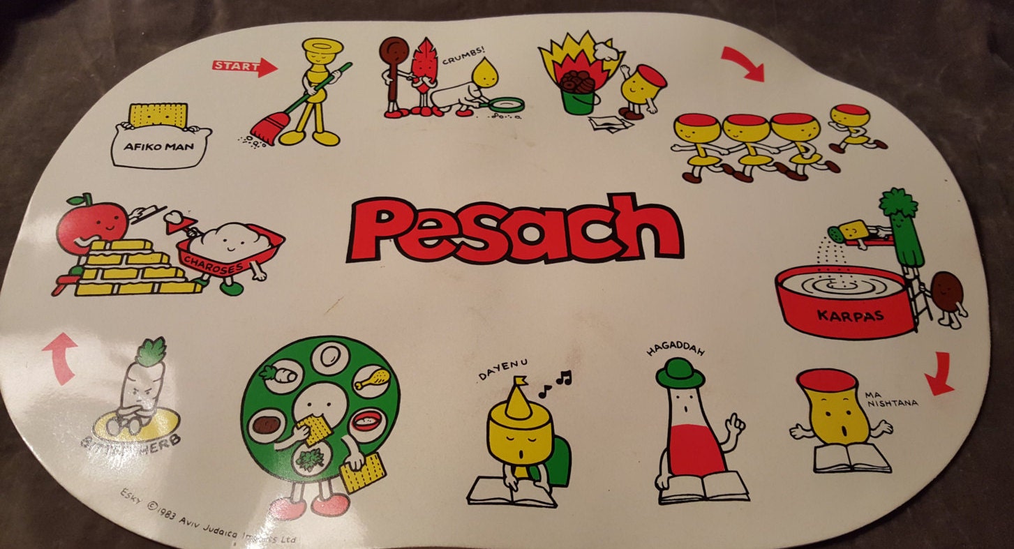 Cartoon Pesach Placemat for Kids made by ESKY Aviv Judaica