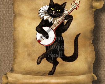 Banjo cat | Etsy
