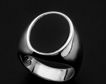 Onyx signet ring | Etsy