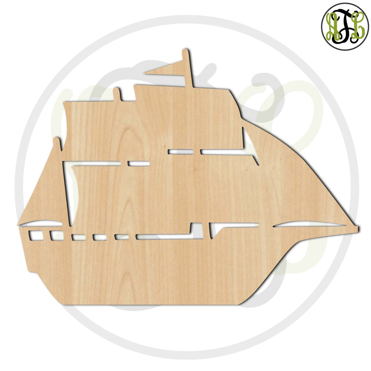 Pirate Ship 2 - 10027- Cutout, unfinished, wood cutout, wood craft ...