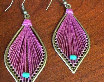 Thread earrings | Etsy