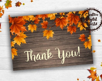 Unique fall thank you cards related items | Etsy