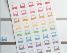 Sale 50% Off I010: Laptop Icons Planner Stickers, Erin Condren Stickers