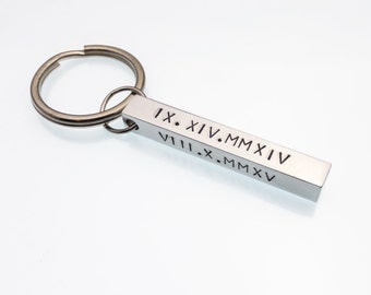 Custom 3d Bar Keychain Personalized Key chain Engraved Kids