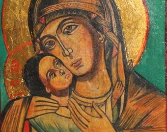 Abstract virgin mary | Etsy