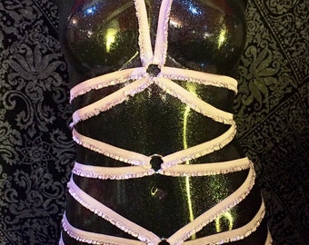 Items similar to skeleton hand suspender thigh high harness on Etsy