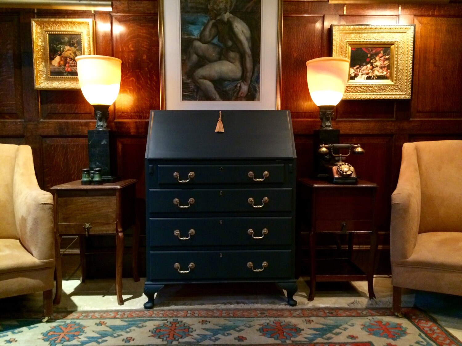 Stunning Antique Writing Bureau Shabby Chic Writing Desk Bureaux Nearly ...