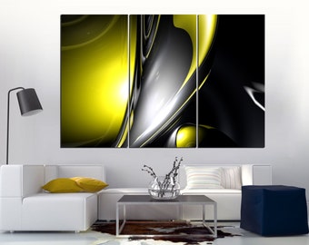 3 Panel Split Abstract Art Canvas Print. 1.5 deep by SHOPCANVAS