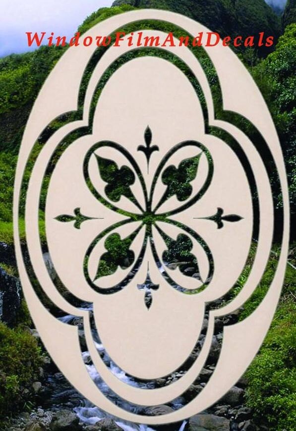 Decorative Oval Static Cling Window Decal 15 x 23