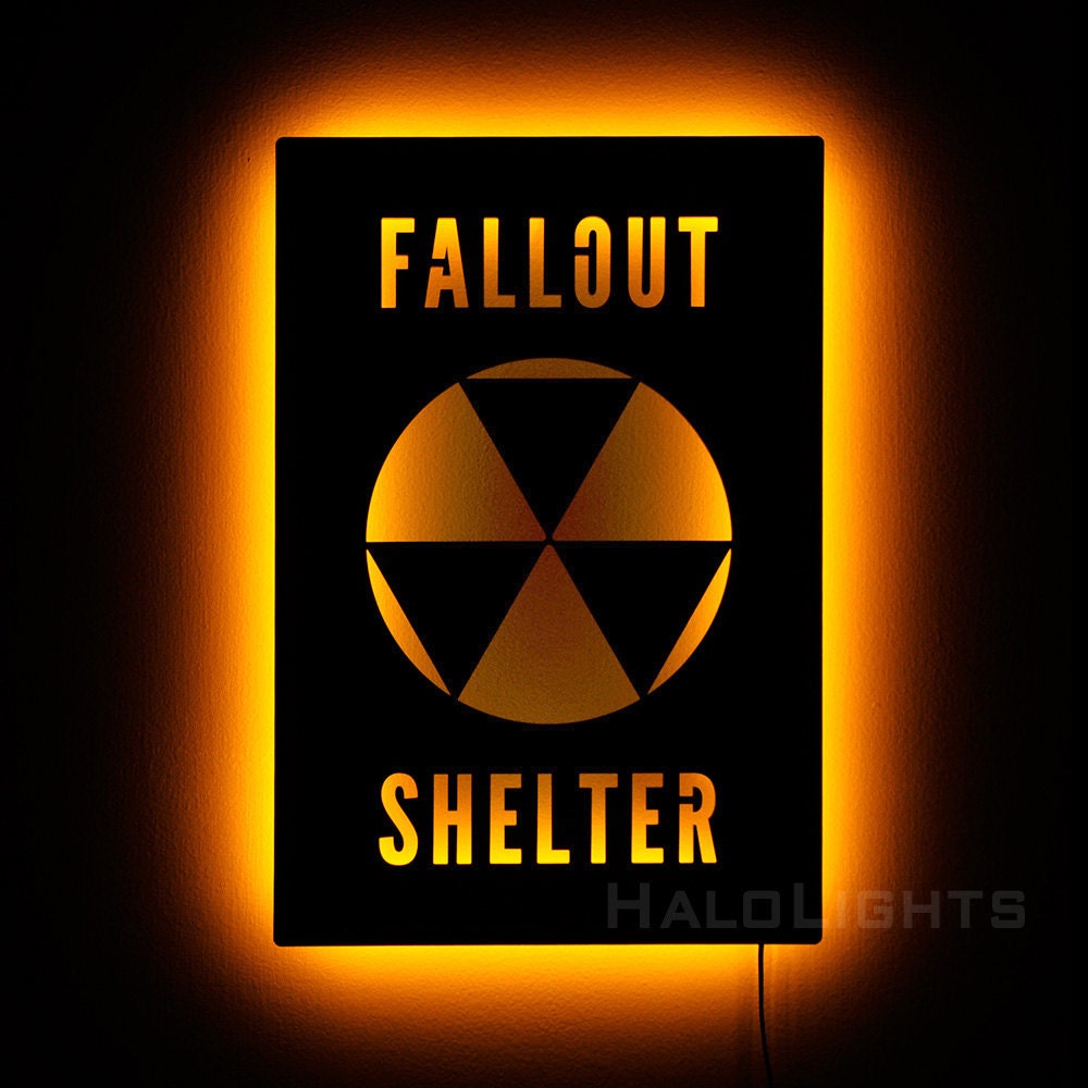 Lighted Fallout 4 Shelter Sign Nuclear Apocalypse by HaloLights