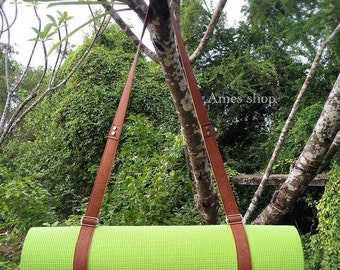 Leather yoga strap | Etsy