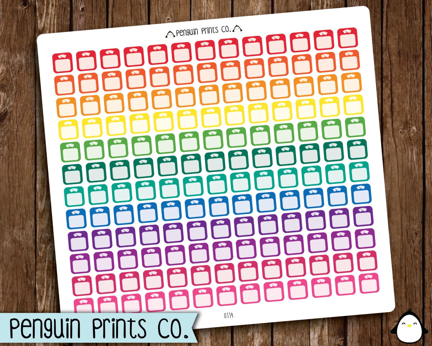 Scale Stickers Weight Stickers Weightloss by PenguinPrintsCo
