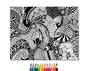 Zendoodle coloring | Etsy