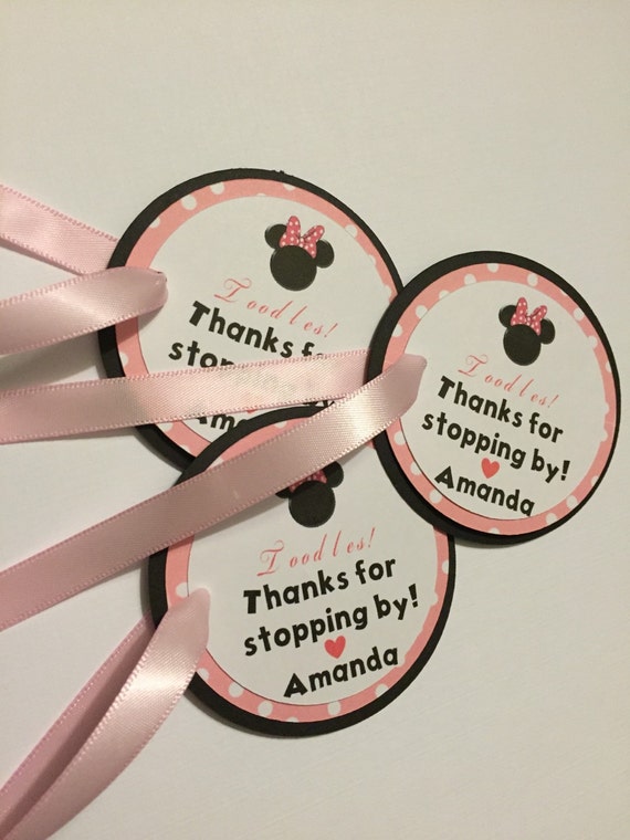 Minnie Mouse Party Favor Tags Birthday Personalized Pink