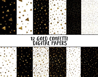 Items similar to Confetti Digital Paper, Colorful confetti background ...