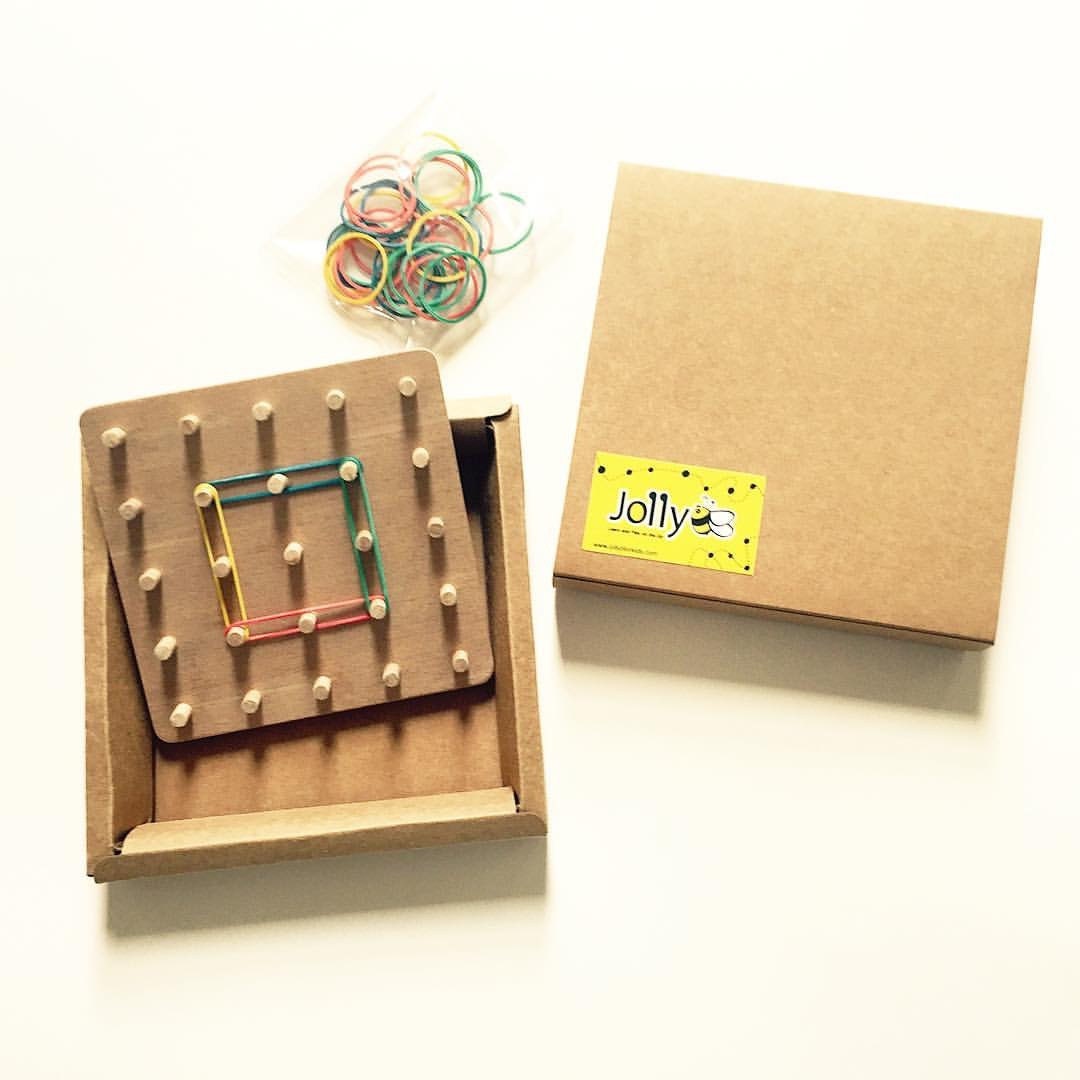 Wooden Geo Board Montessori inspired Toddler by JollyBforKids