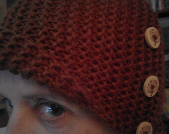 Items similar to Hand knit hat woman hat Fold band hat grey hat ...