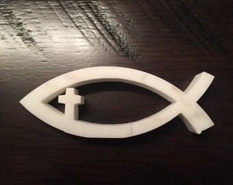 Items similar to Christian Fish Decorative Light Bulb with a balsa wood ...