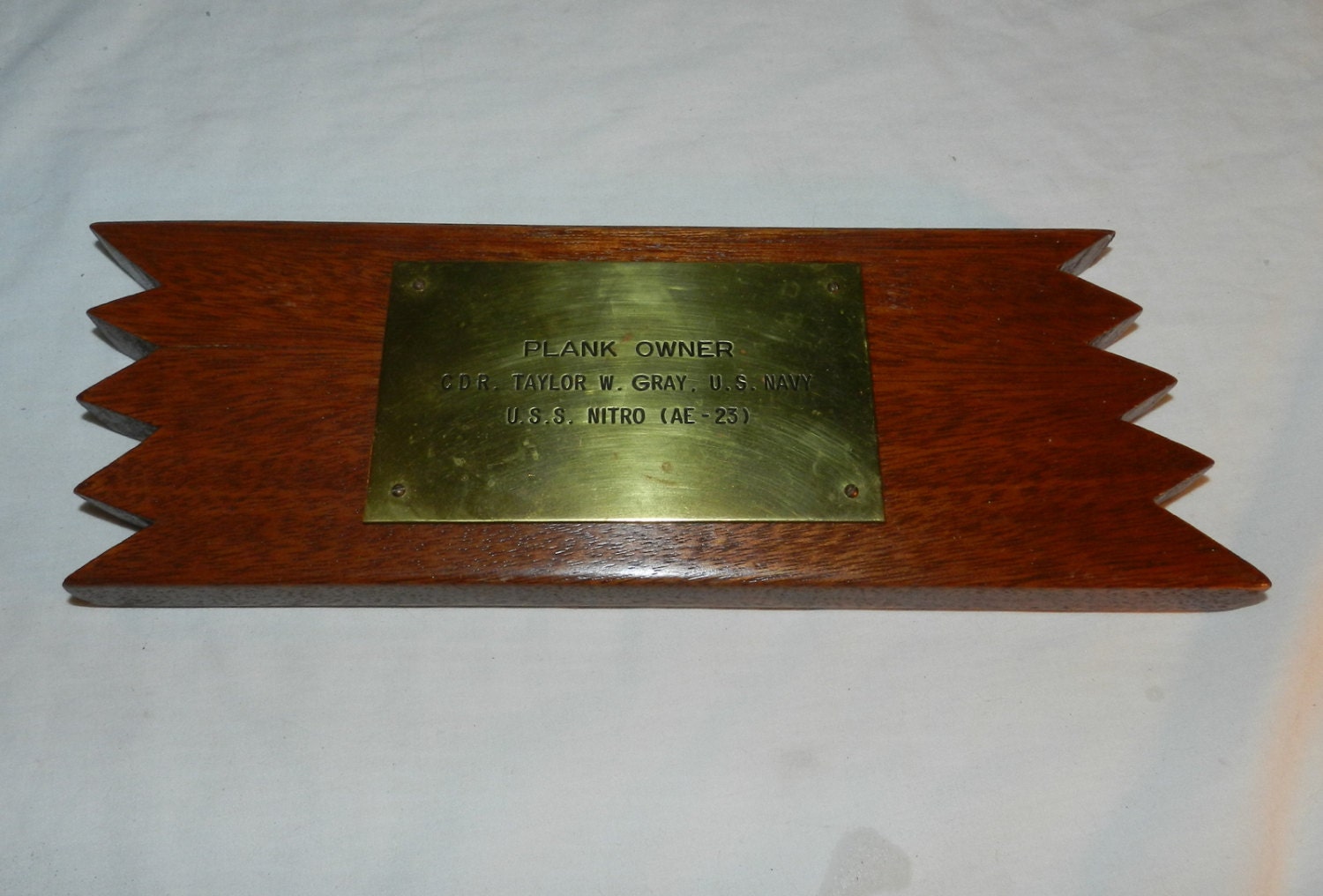 U.S. Navy Plank Owner Plaque for U.S.S. Nitro AE-23 CDR.