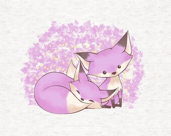 Purple fox | Etsy