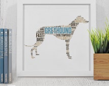 Unique greyhound art related items | Etsy