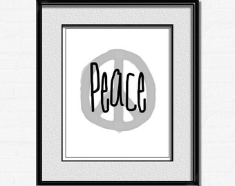 Peace sign poster | Etsy