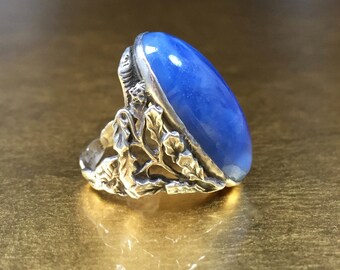 Unique blue stone ring related items | Etsy