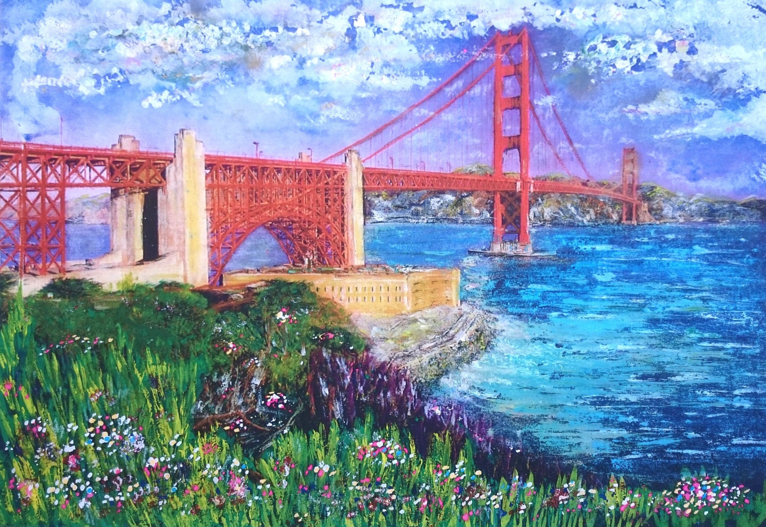 San Francisco art San Francisco print Golden Gate Bridge
