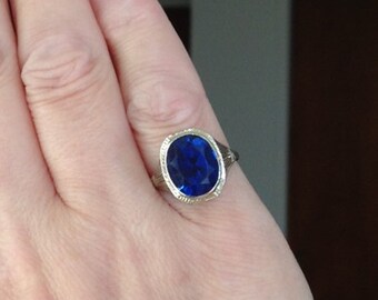 Blue spinel ring | Etsy