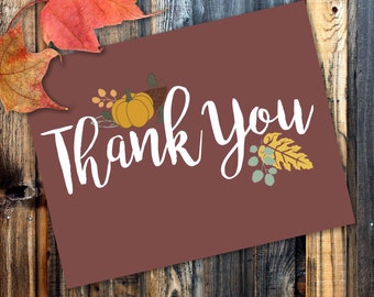 Unique fall thank you cards related items | Etsy