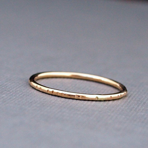 Simple Gold Ring Band Minimalist Stackable Gold Ring
