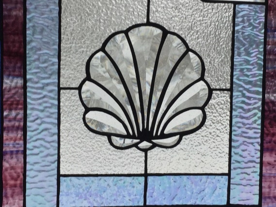 Colwyn Bay blue Beveled seashell cluster by TreasuresOfLight