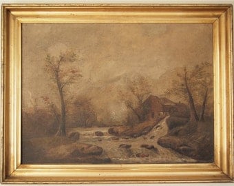 Items similar to Antique landscape oil painting by Austrian artist ...