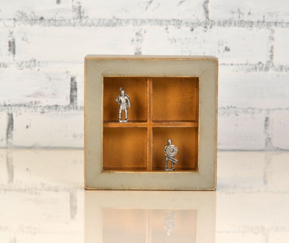 Items similar to Square Shadow Box Frame with 4 Small compartments ...