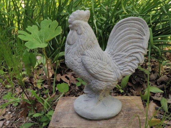 10 Tall Cement Rooster Chicken Garden Art Statue